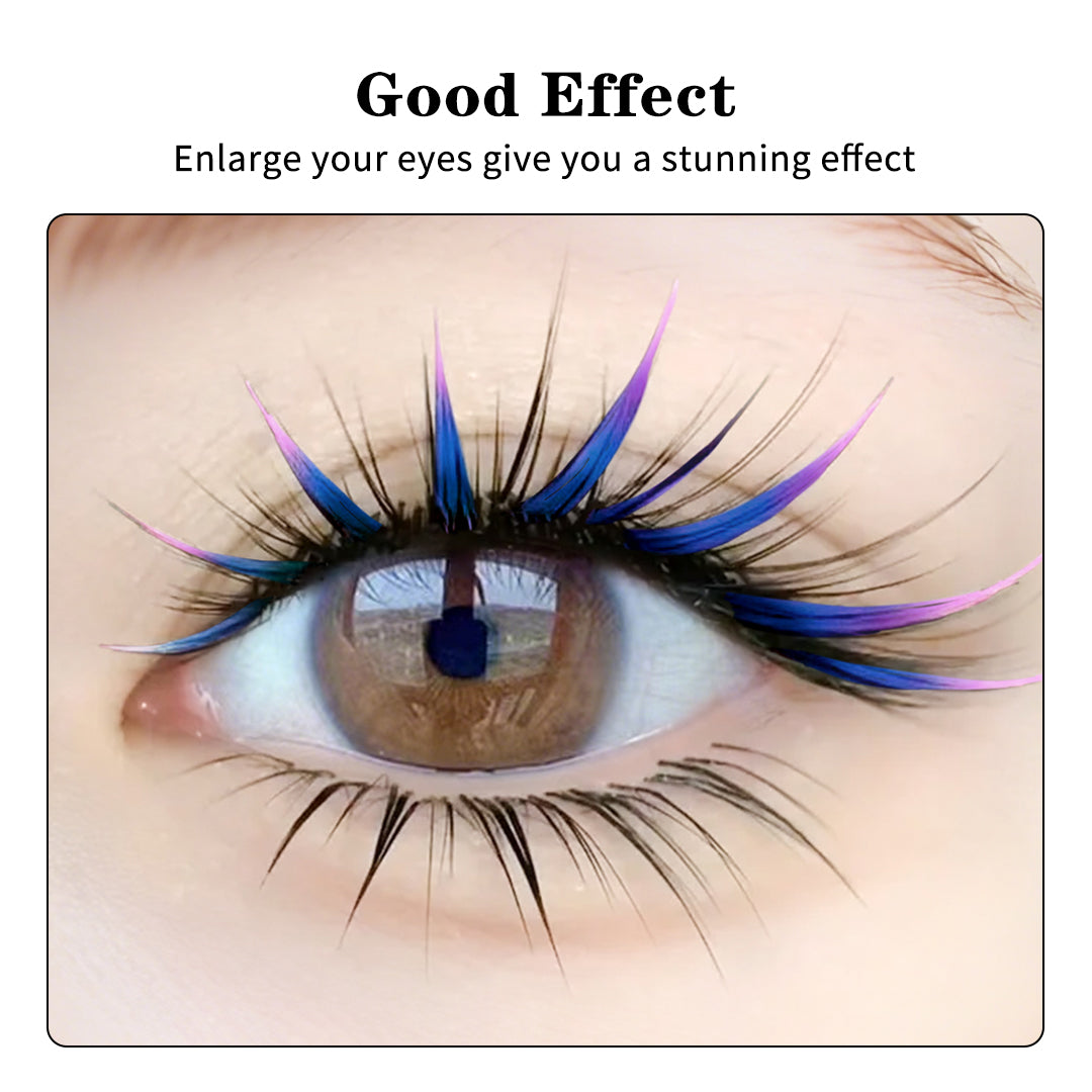 Wet Wispy Spikes Individual False Eyelashes-Ombre Blue Pink – Winky ...